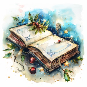 12 Christmas Book Clipart PNG Bundle, Magical Ornaments PNG, Christmas ...