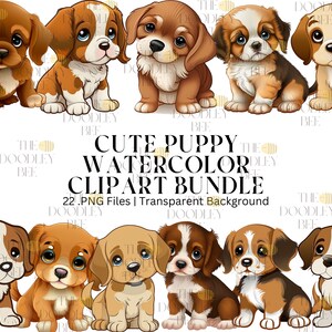 22 Cute Puppy Clipart, Cute Dog Clipart, Puppy Clip Art Bundle, Dog ...