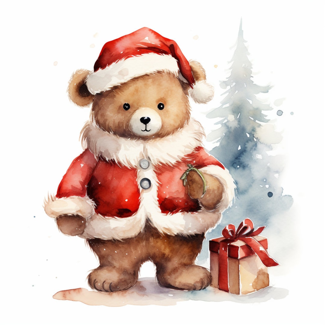 12 Christmas Teddy Bear Clipart High Quality Pngs, Merry Christmas ...