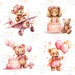 Watercolor Teddy Bear Clip Art Clipart Pack Baby Shower for a - Etsy