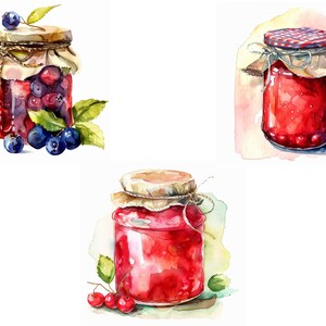 Watercolor Jam Jar Clipart, 12 High Quality Pngs, Art, Instant Digital ...