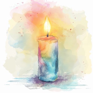 Watercolor Candles Clipart Bundle, Candles Graphics, Candles Clipart ...