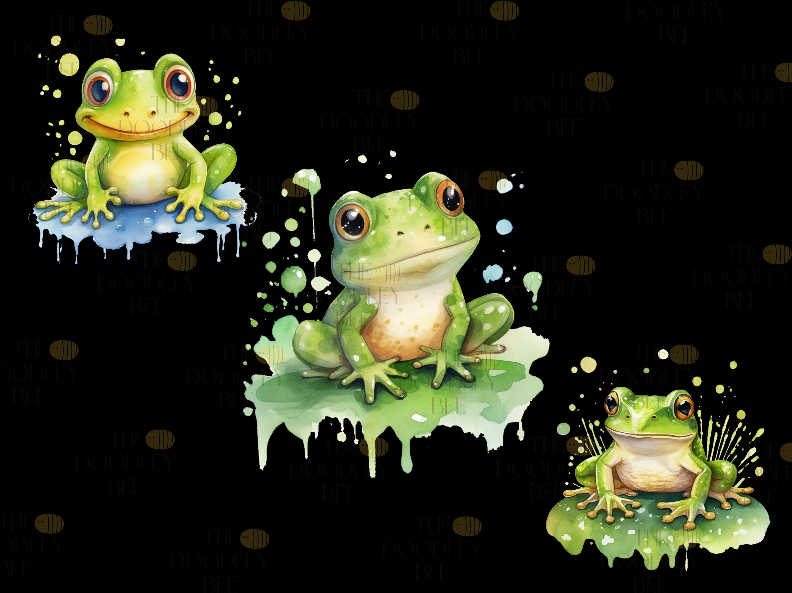 Watercolor Cute Baby Frog Clipart 12 Clipart Bundle - Etsy