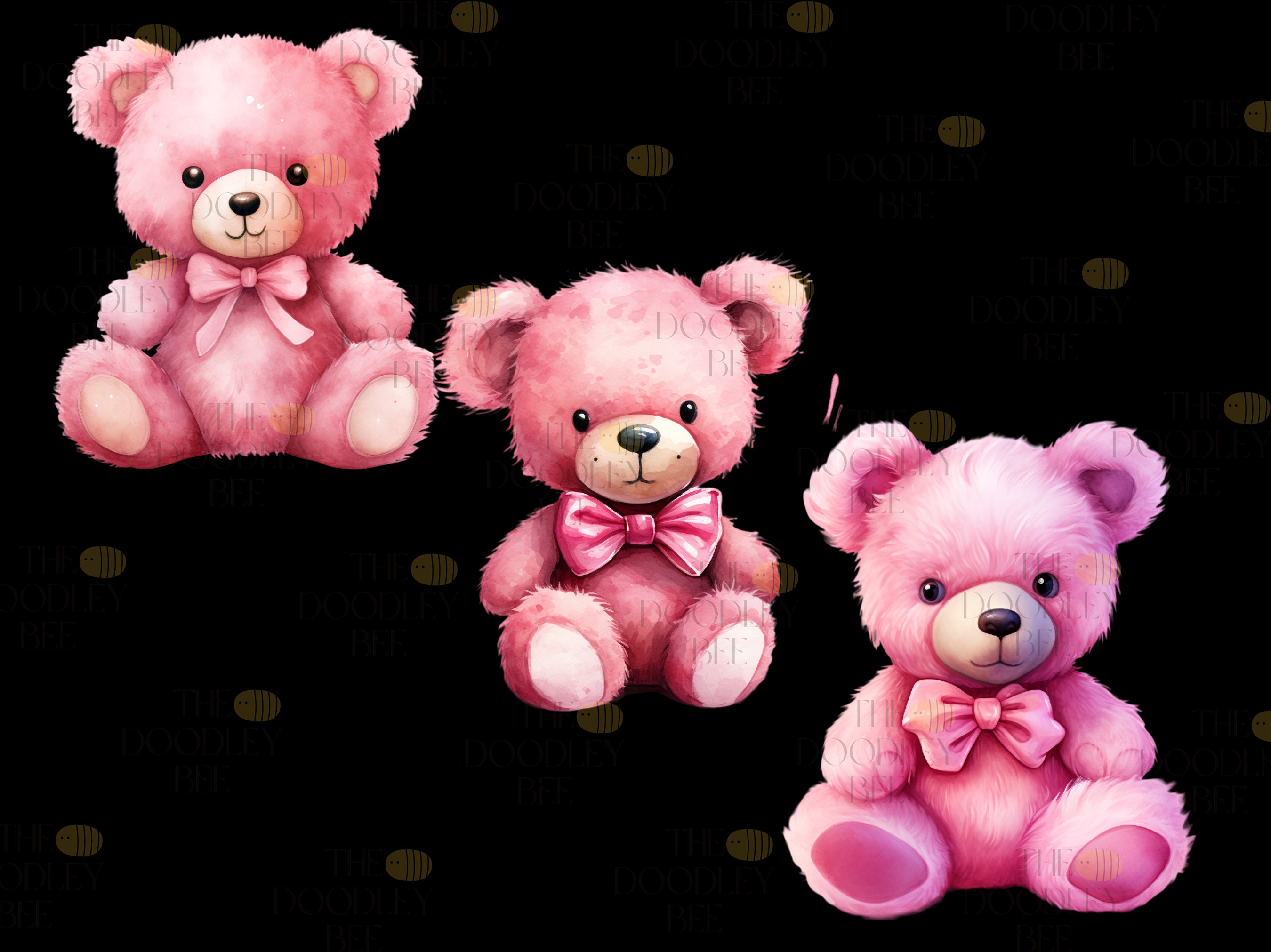 Pink Teddy Bear Clipart 12 High Quality Pngs Nursery Art - Etsy