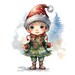 Watercolor Elf Clipart 12 PNG, Merry Christmas, Digital Download, Card ...