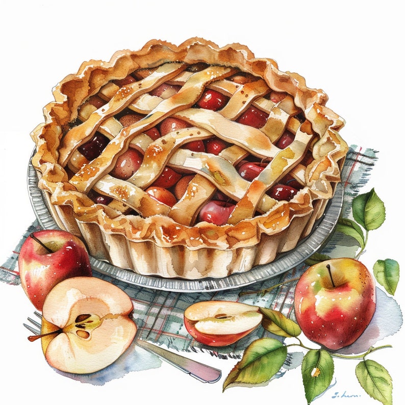 12 Apple Pie Clipart, High Quality Pngs, Nursery Art | Card Making ...