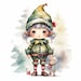 Watercolor Elf Clipart 12 PNG, Merry Christmas, Digital Download, Card ...