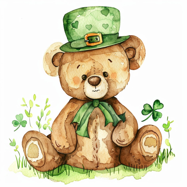 12 St Patrick Teddy Bear PNG Clipart Bundle, St Patrick Graphics, St ...