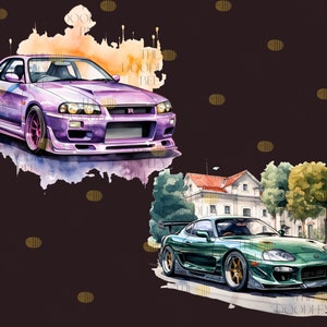 Jdm Car Clipart Bundle Png, 20 Japanese Cars Sublimation Design Sports ...