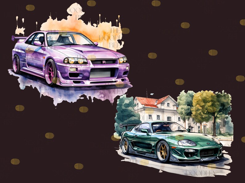 Jdm Car Clipart Bundle Png, 20 Japanese Cars Sublimation Design Sports ...