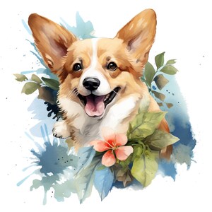 Watercolor Corgi Clipart, Cute Puppy Corgi Bundle, House Pet Animal ...