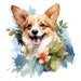 Watercolor Corgi Clipart, Cute Puppy Corgi Bundle, House Pet Animal ...
