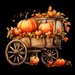 Pumpkin Wagon Clipart 10 High-quality Pngs Pumpkin Cart - Etsy