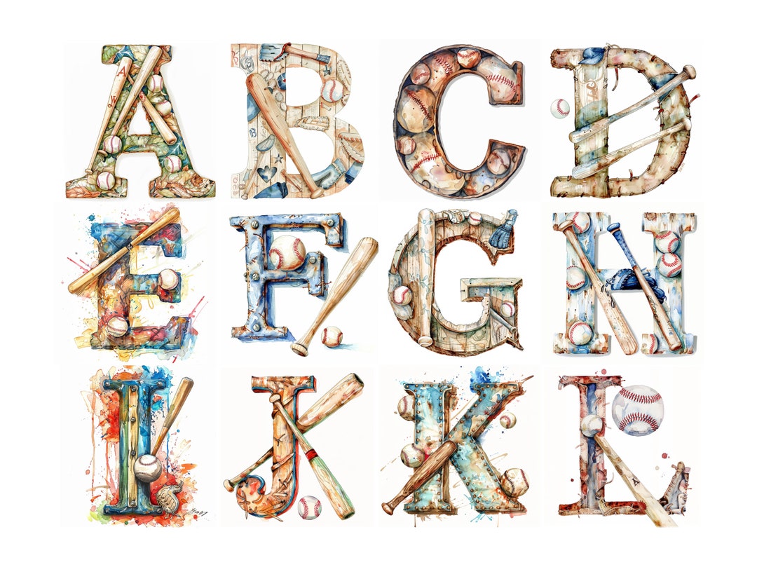 Baseball PNG, Doodle Letters, Doodle Font, 3D Letters, Alphabet PNG ...