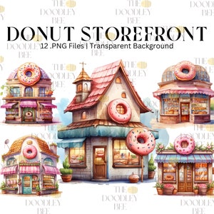 Donut Bakery Clipart, Bakery Shop Clipart Bundle, Donut Clipart, Cozy ...