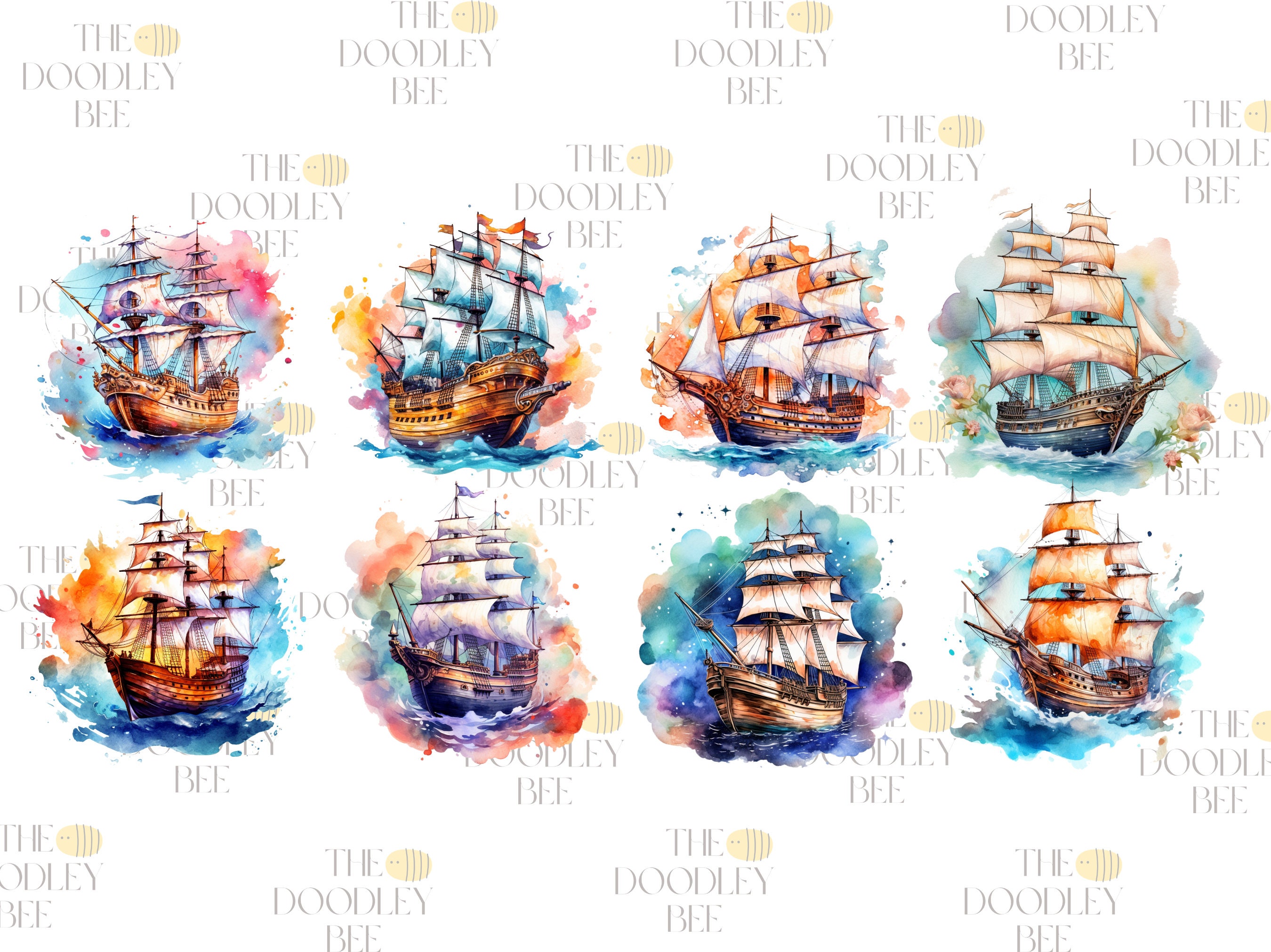 44 Ships and Lighthouses PNG Clipart Bundle for Commercial - Etsy