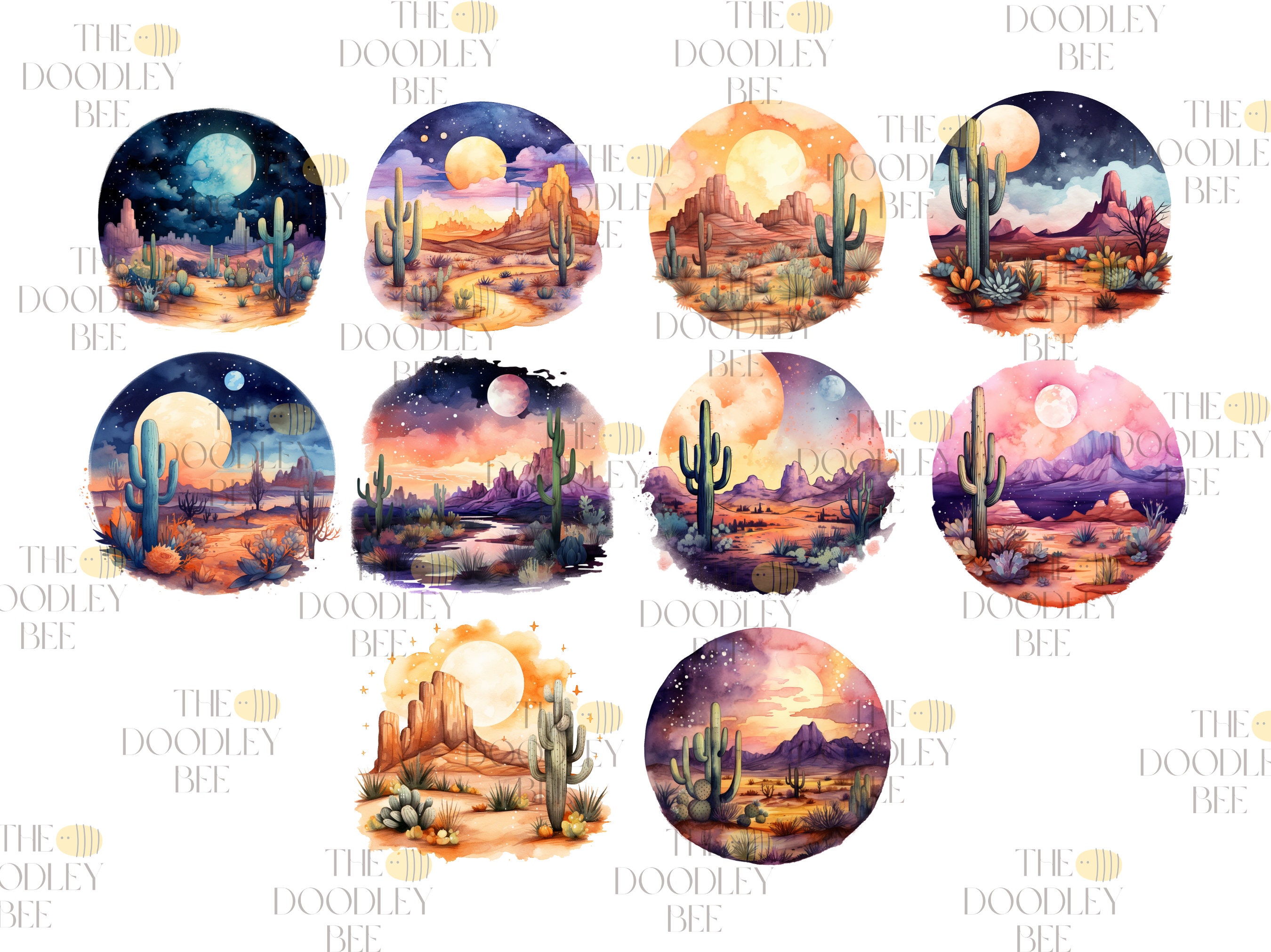 Watercolor Desert Clipart, 22 Arid Desert Clip Art Bundle ,commercial ...