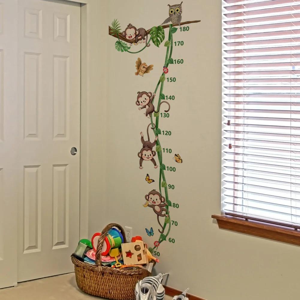 Cartoon Monkey Vine Height Chart Wall Sticker – Peel & Stick Growth ...