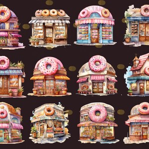 Donut Bakery Clipart, Bakery Shop Clipart Bundle, Donut Clipart, Cozy ...