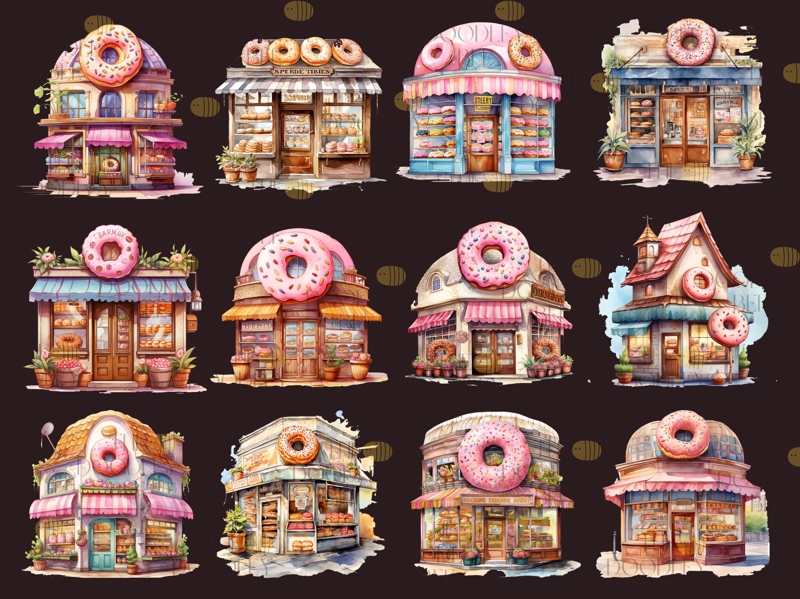 Donut Bakery Clipart Bakery Shop Clipart Bundle Donut - Etsy