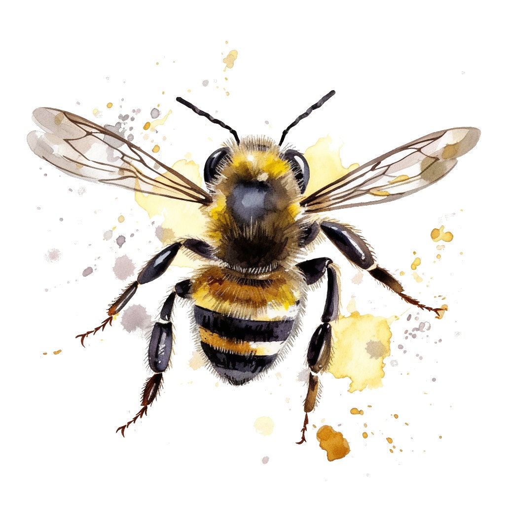 27 Watercolor Bee Themes Clipart Bundle for Commercial Use - Etsy