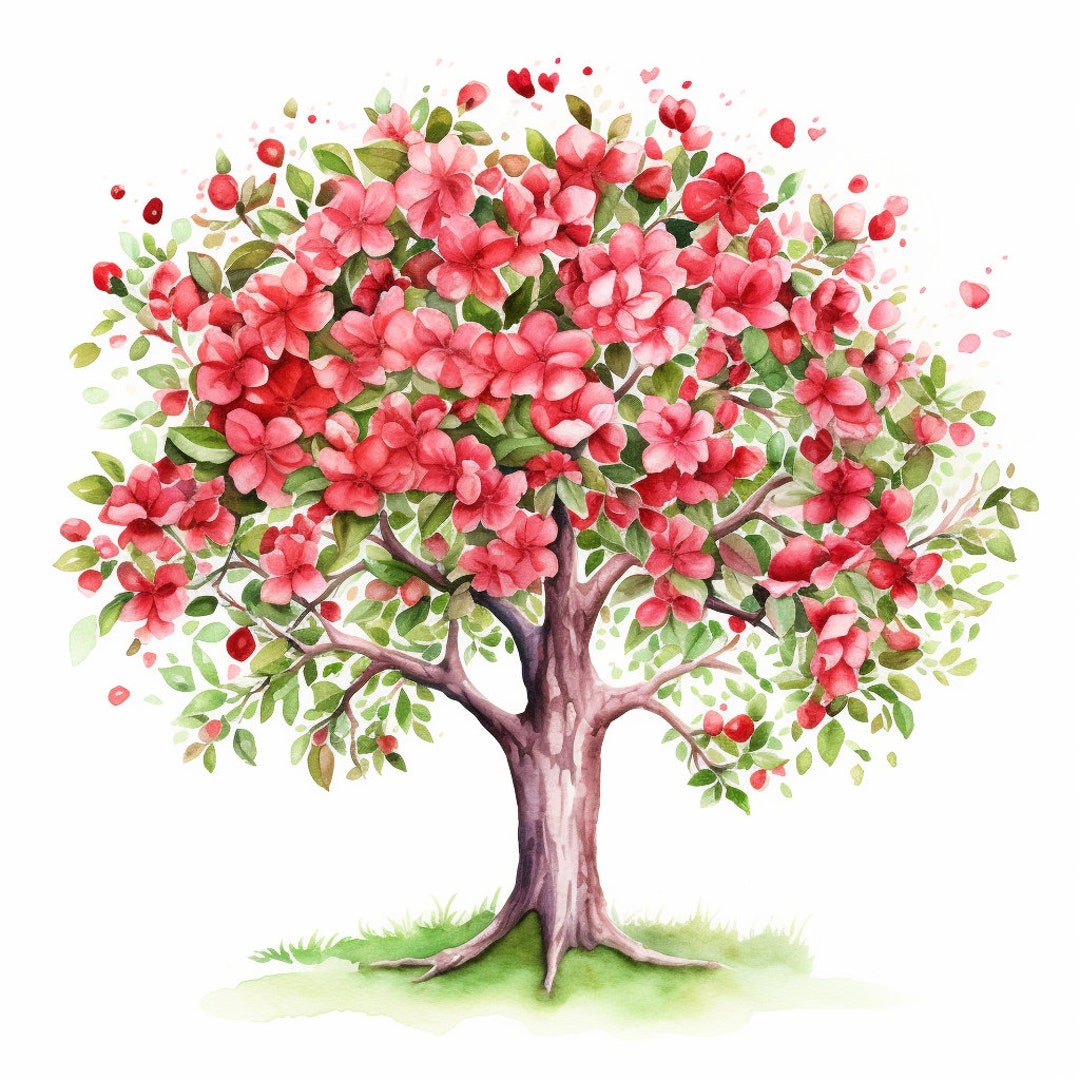 Apple Trees Clipart, 12 High Quality Jpgs, Botanical Art, Digital ...