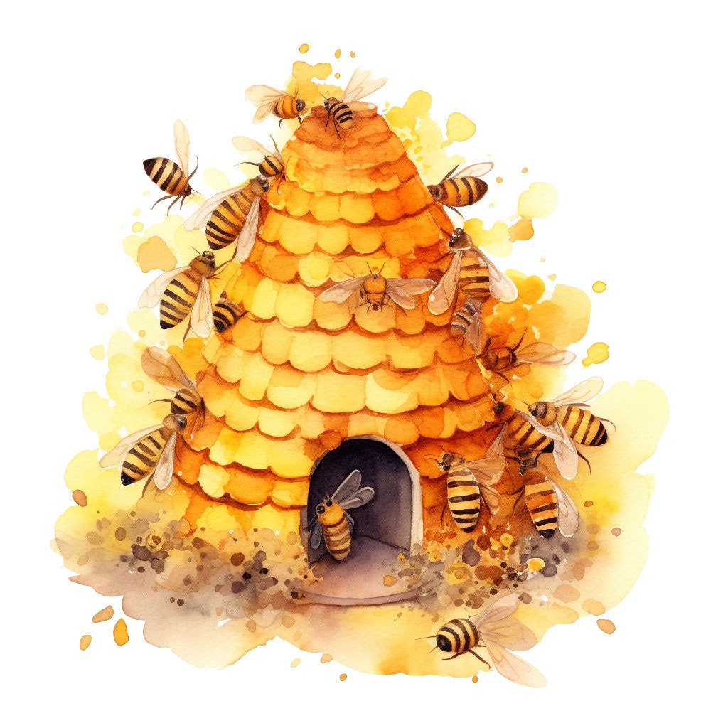 27 Watercolor Bee Themes Clipart Bundle for Commercial Use - Etsy