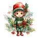 Watercolor Elf Clipart 12 PNG, Merry Christmas, Digital Download, Card ...