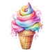 Watercolor Dessert Clipart, 10 Rainbow Ice Cream Clipart, Unicorn Cake ...