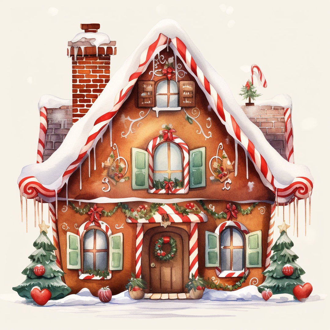 Watercolor Christmas Clipart PNG Bundle, Santa Clause, Rain Deer ...