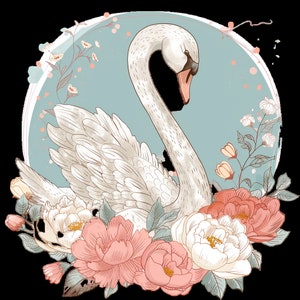 Swan Graphics 12 PNG Bundle, Bird Clipart, Transparent Background ...