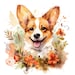 Watercolor Corgi Clipart, Cute Puppy Corgi Bundle, House Pet Animal ...