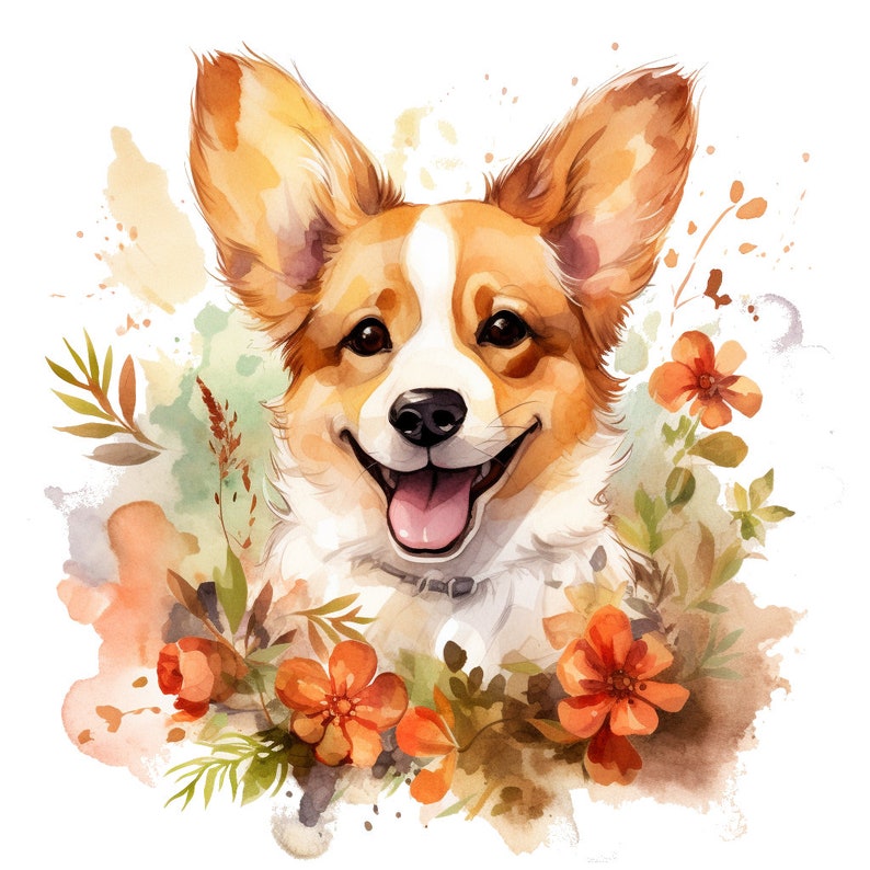 Watercolor Corgi Clipart Cute Puppy Corgi Bundle House Pet - Etsy