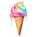 Watercolor Dessert Clipart, 10 Rainbow Ice Cream Clipart, Unicorn Cake ...