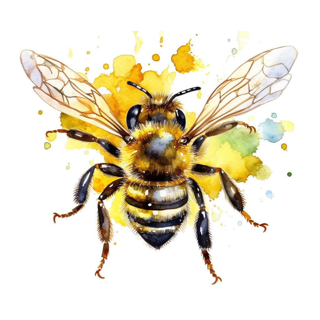 27 Watercolor Bee Themes Clipart Bundle for Commercial Use - Etsy