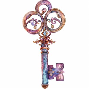 12 Enchanted Keys Clipart, High Quality Pngs, Digital Download ...