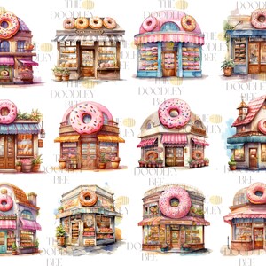 Donut Bakery Clipart, Bakery Shop Clipart Bundle, Donut Clipart, Cozy ...