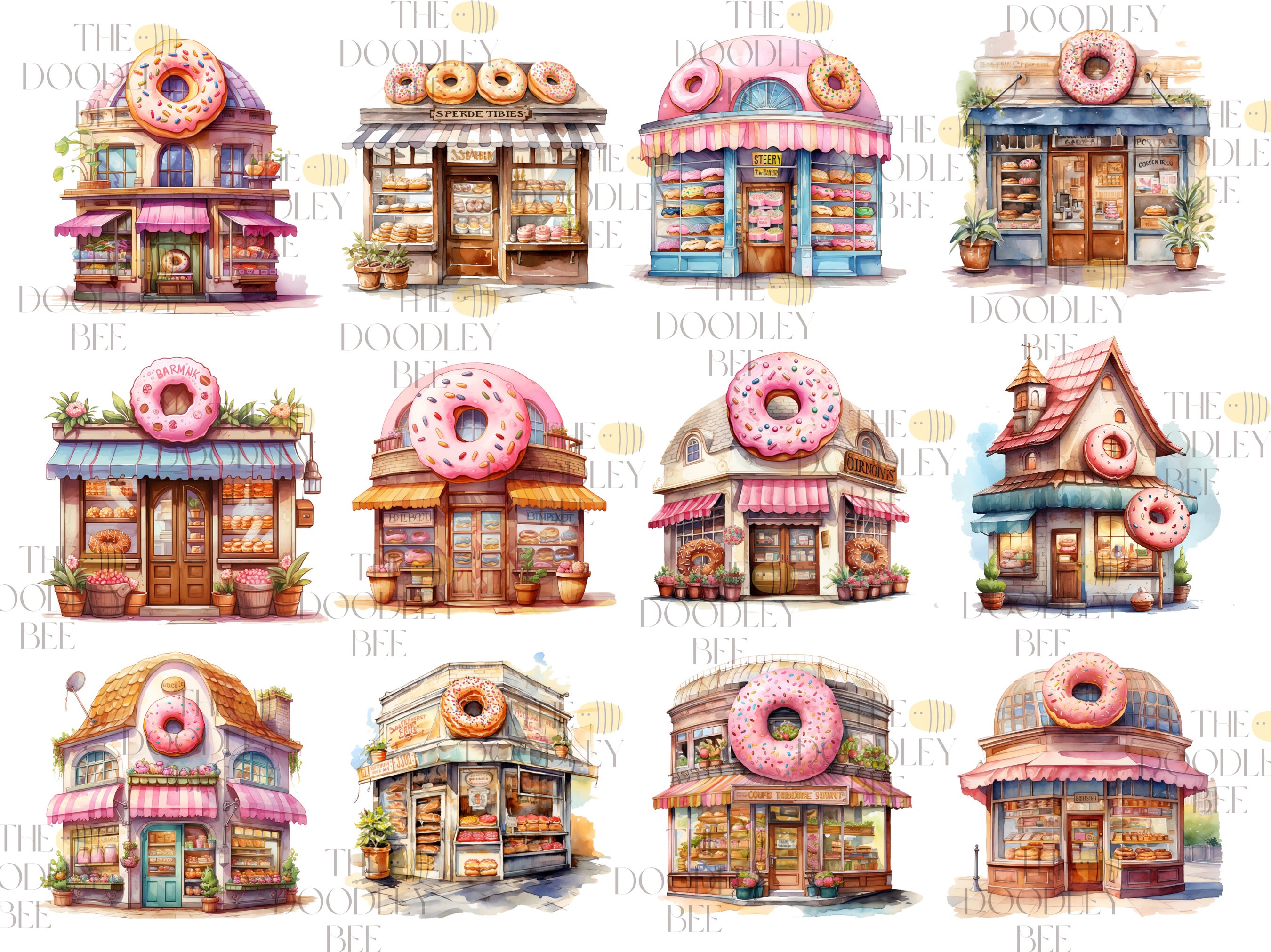 Donut Bakery Clipart Bakery Shop Clipart Bundle Donut - Etsy