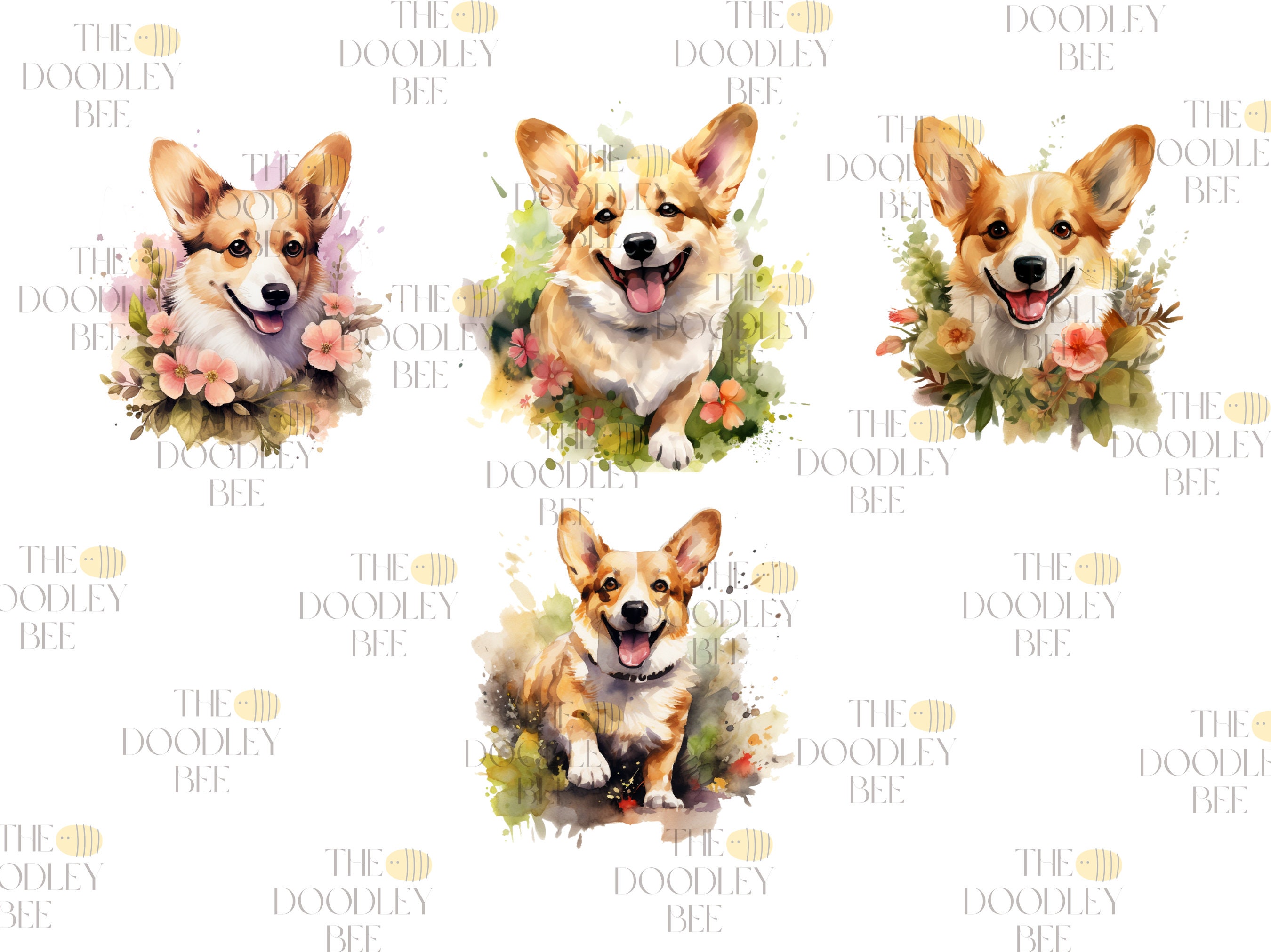 Watercolor Corgi Clipart Cute Puppy Corgi Bundle House Pet - Etsy