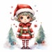 Watercolor Elf Clipart 12 PNG, Merry Christmas, Digital Download, Card ...