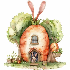 12 Bunny House Clipart High Quality Pngs, Digital Planners, Junk ...