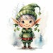 Watercolor Elf Clipart 12 PNG, Merry Christmas, Digital Download, Card ...