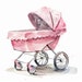 12 Pink Pram Clipart, High Quality Pngs, Nursery Clipart, Digital ...