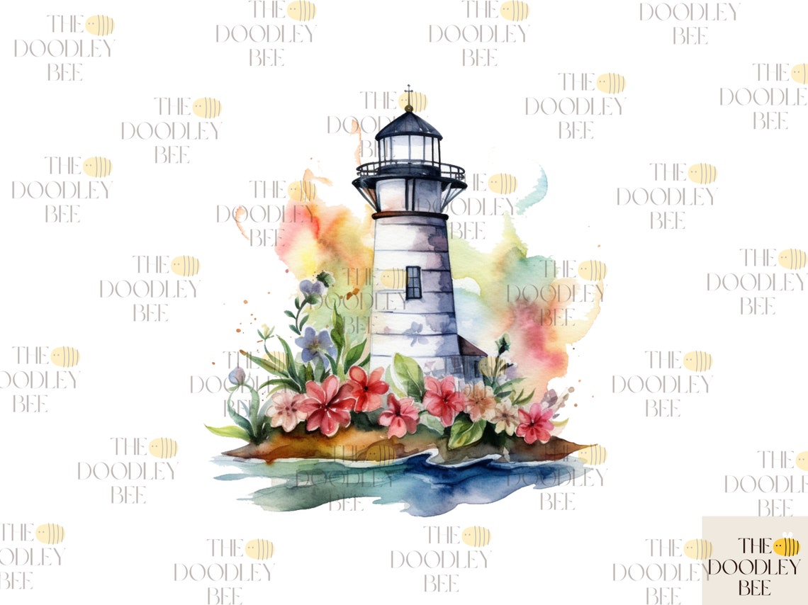 Watercolor Lighthouse Clipart, Clipart Bundle, Commercial Use, Digital ...
