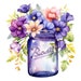 High Quality, Mason Jar Flowers Clipart PNG Digital Download Great for ...
