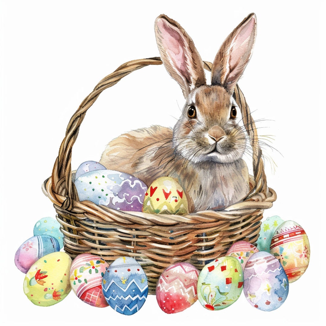 Easter Bunny Clipart | Easter Bunny PNG | Easter Basket | Easter Egg ...