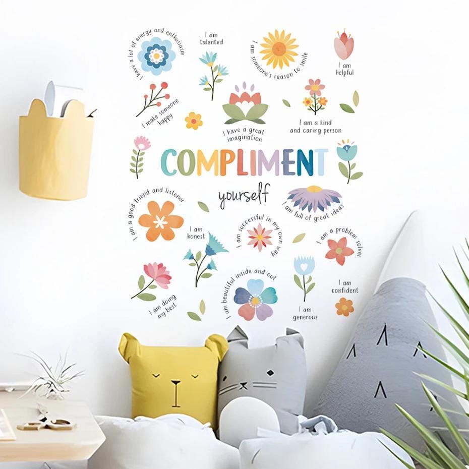 Positive Affirmation Wall Decals – Inspirational Educational Stickers ...