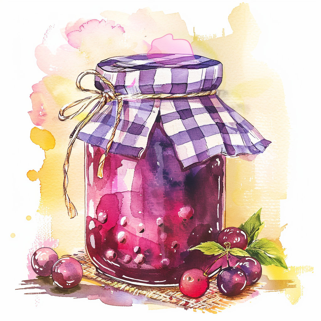 Watercolor Jam Jar Clipart, 12 High Quality Pngs, Art, Instant Digital ...