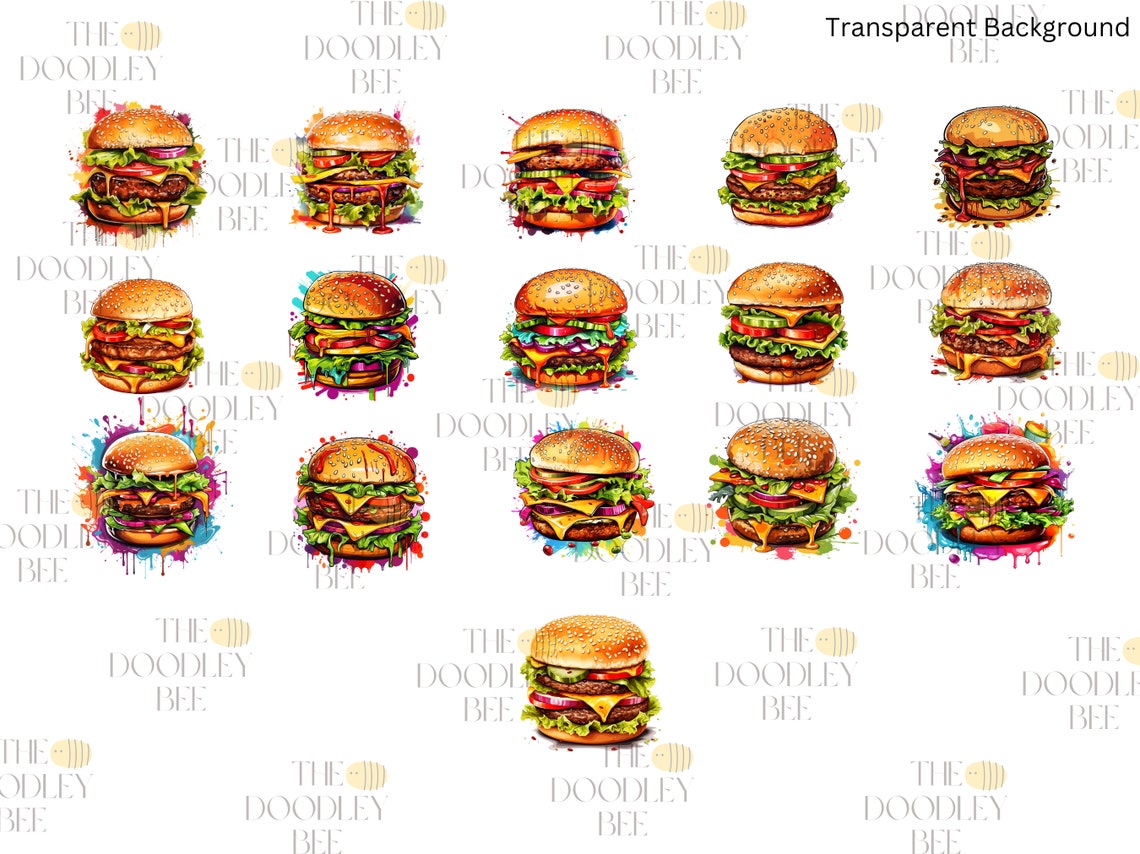 Fast Food Clipart Bundle Transparent PNG Digital Download - Etsy
