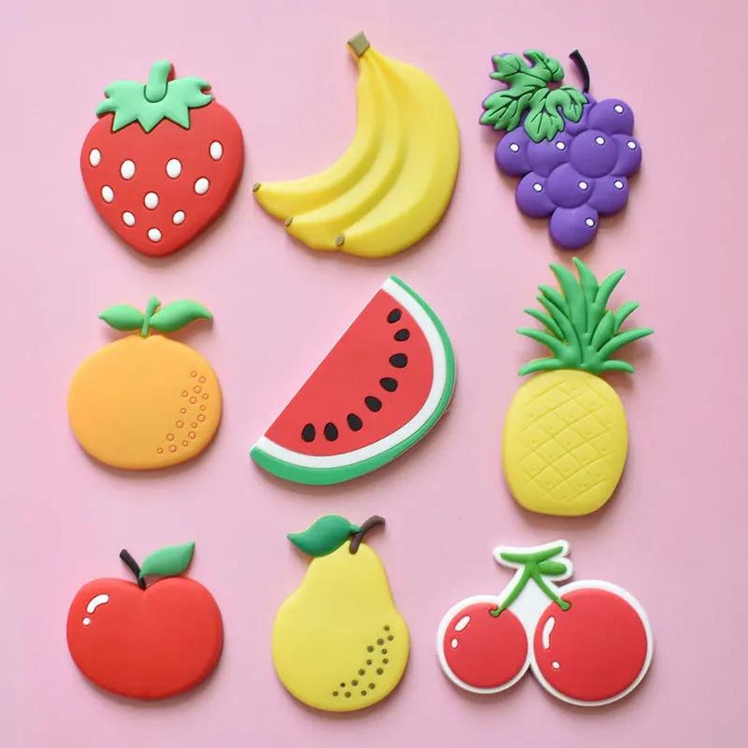 Cartoon Fridge Magnets for Kids Cute Kids Vegetable, Fruits, Letters ...